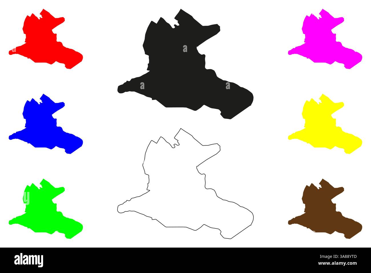 Deesa city (Republic of India, State of Gujarat) map vector ...