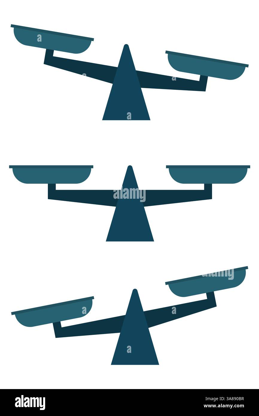 Scales balance set. Measuring weight tool. Law and justice concept ...