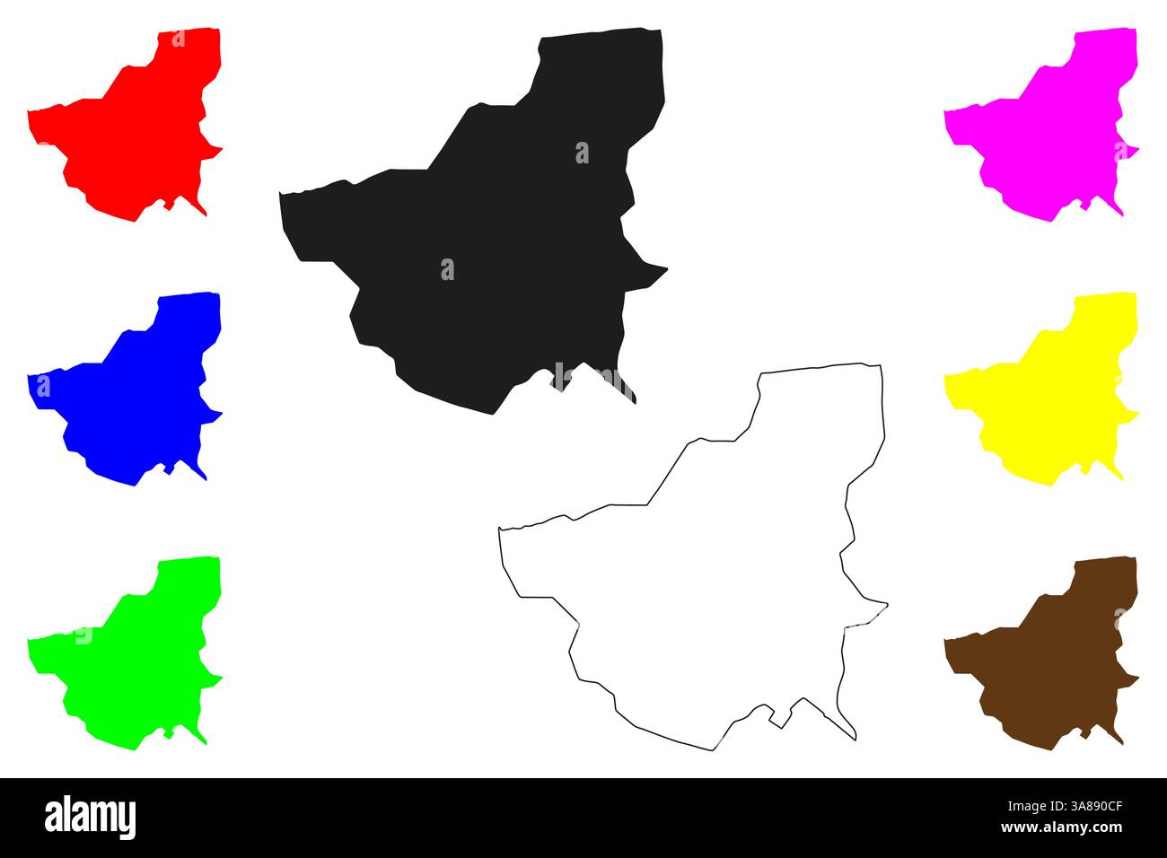 Dehradun city (Republic of India, State of Uttarakhand) map vector ...