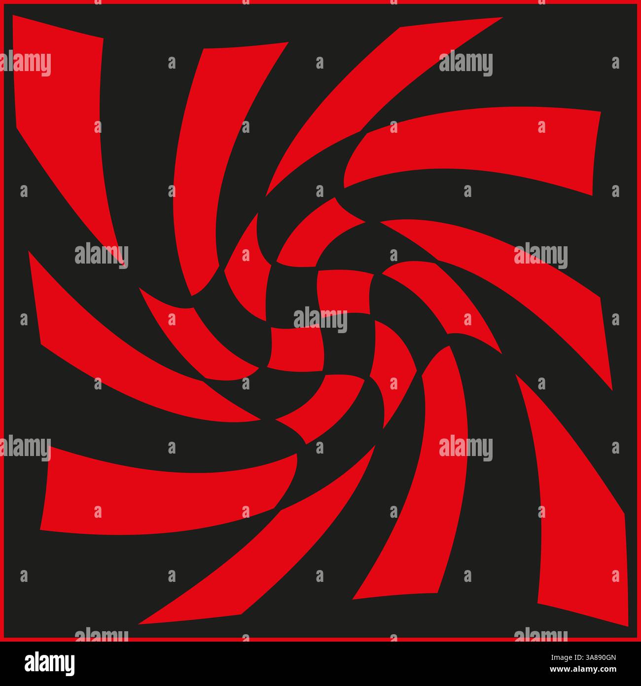 Red black spiral. Optical illusion effect. Abstract swirling pattern ...