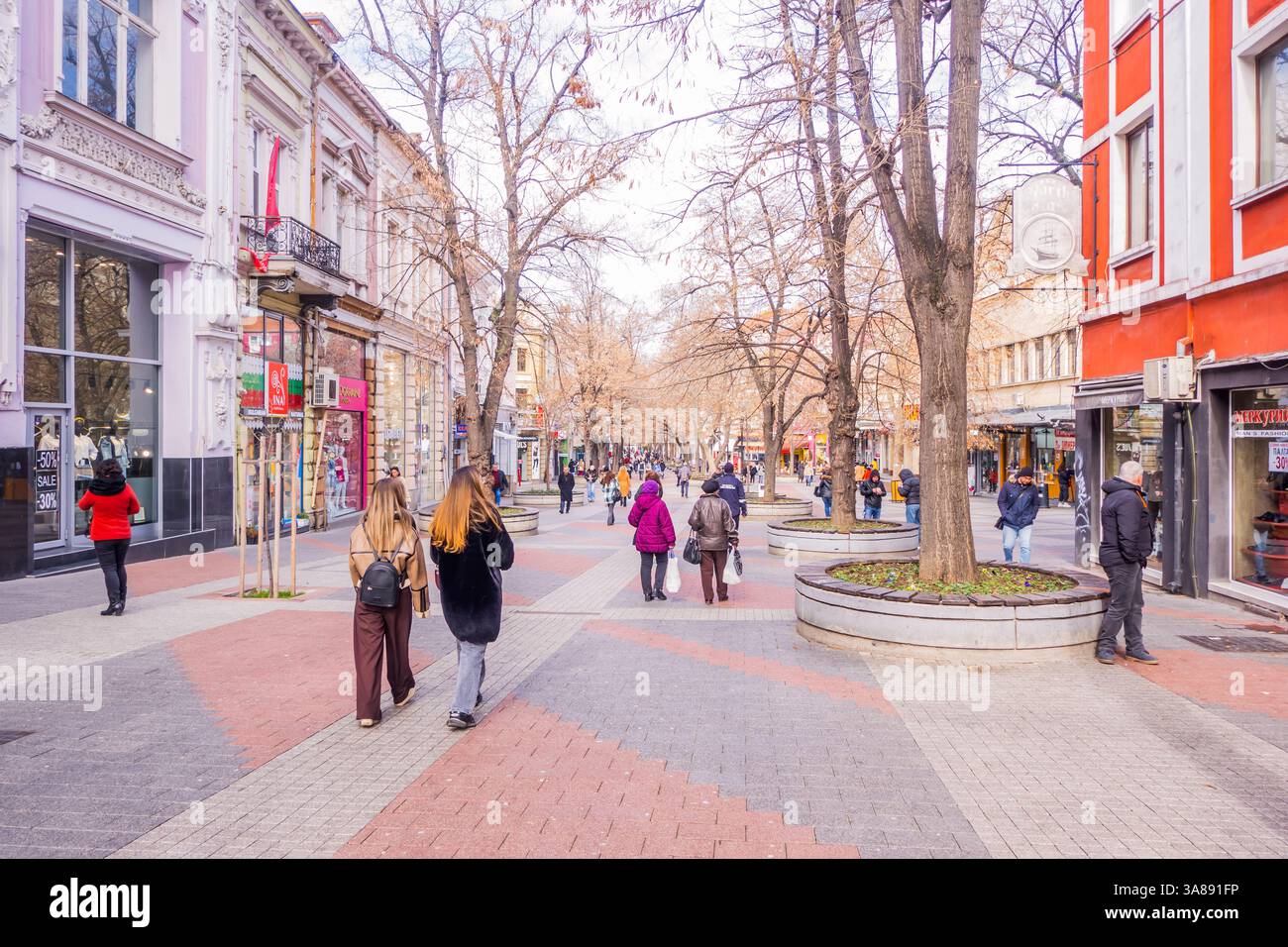 Candid street scene in central Plovdiv, Bulgaria Stock Photo - Alamy