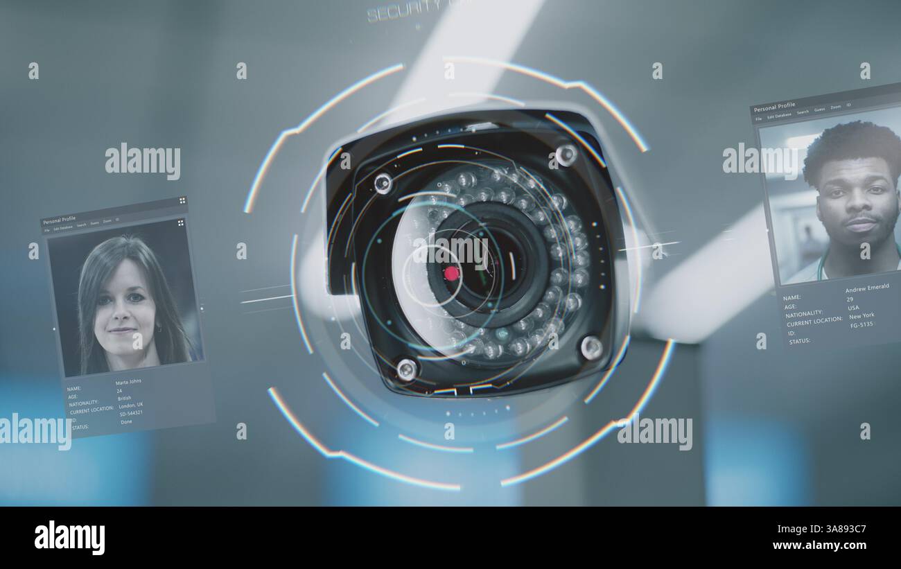 Advanced Airport Security: Close Up of Security Camera with Automatic ...