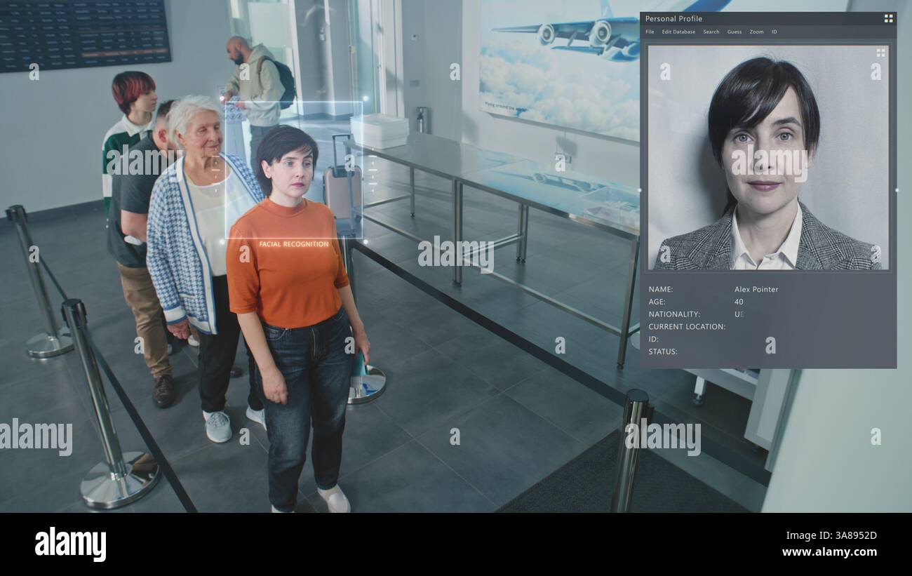 Airport Security Checkpoint: Queue of Multiethnic People Passing ...