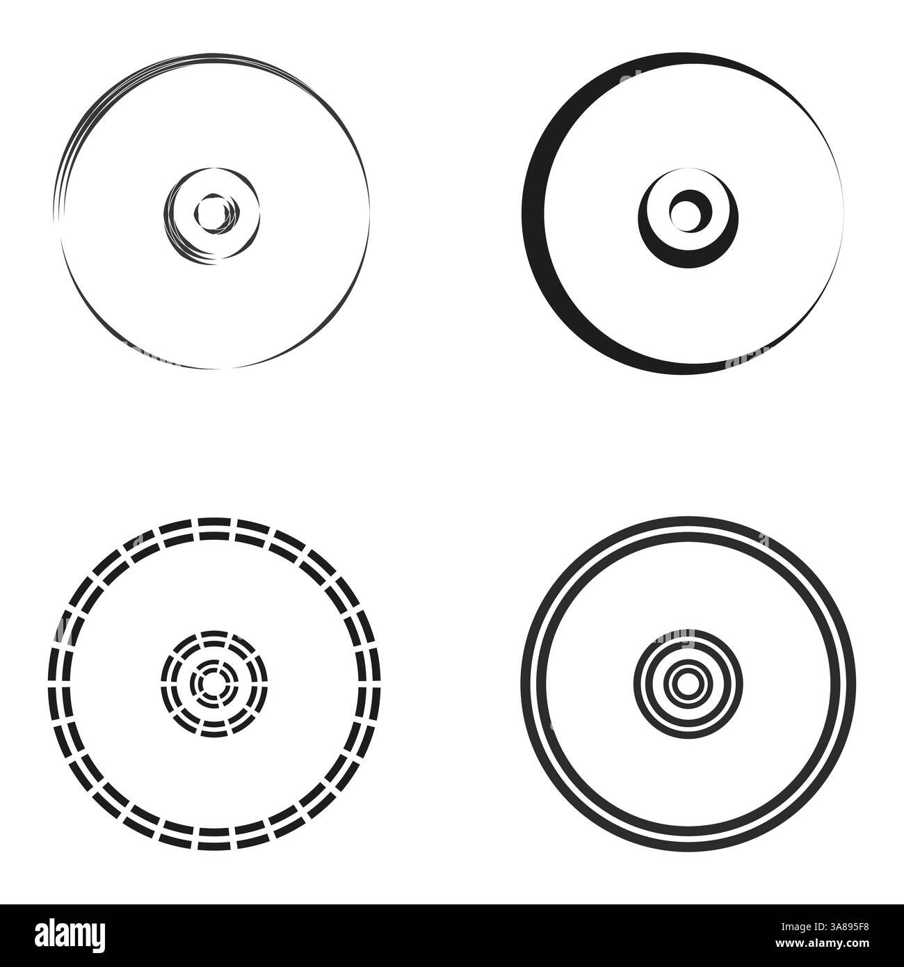 Circular disc icons. Layered ring shapes. Minimal round symbol. Vector circle set Stock Vector ...