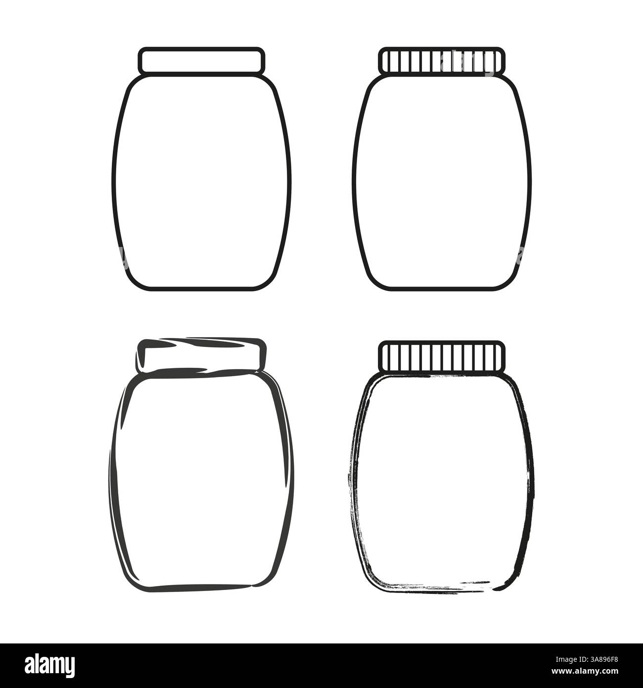 Jars outlined design. Glass container variations. Minimalist concept ...