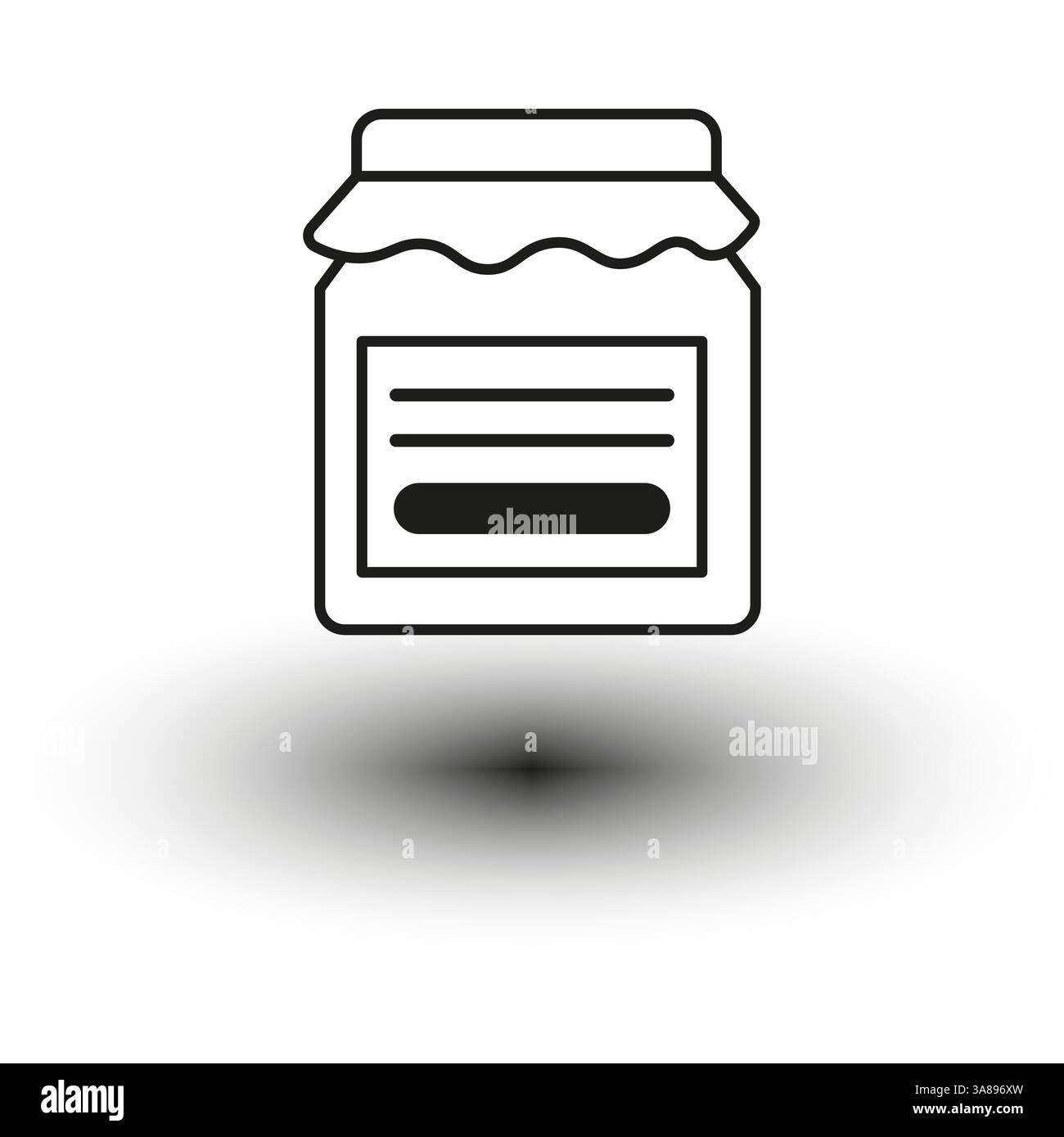 Jar label icon. Black outlined container. Vector food design ...
