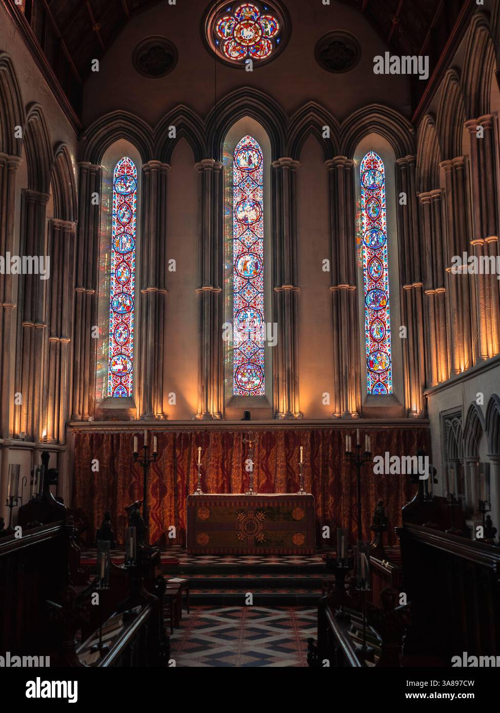 Jesus College Chapel, Cambridge, Alter, and East window. Jesus College ...