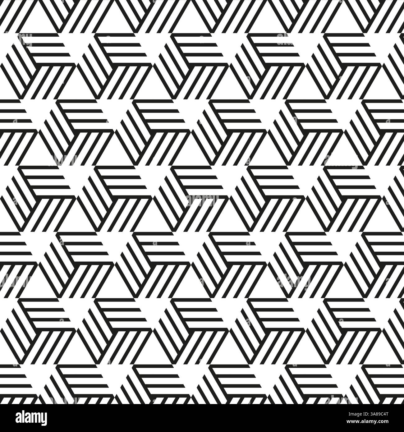 Geometric pattern icon. Impossible shape illusion. Abstract black white design. Seamless ...