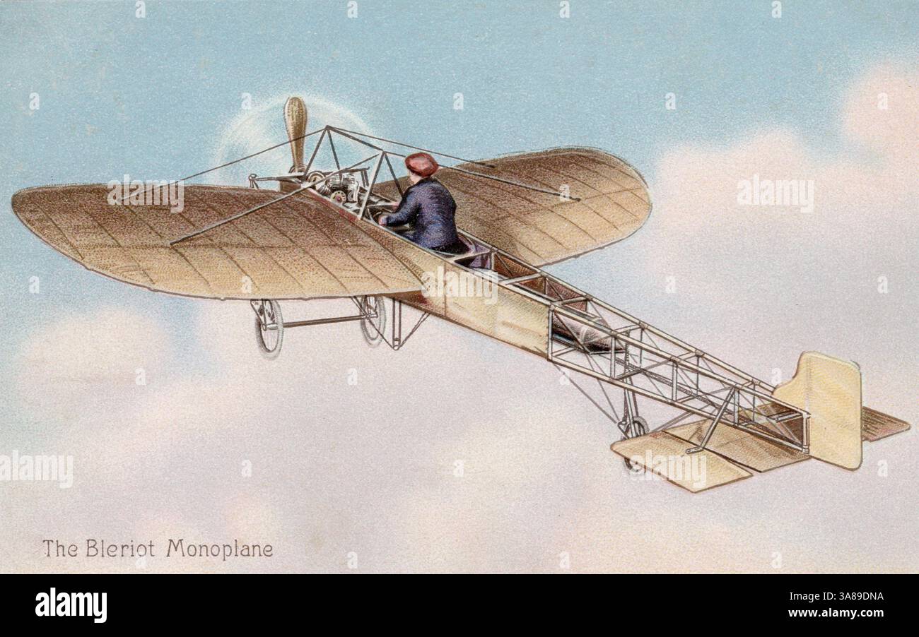 Bleriot Monoplane in flight, approx 1910s postcard Stock Photo - Alamy