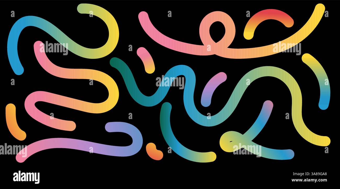 Abstract 3D wavy gradient background with fluid shapes and dynamic curves. Vibrant neon colours ...