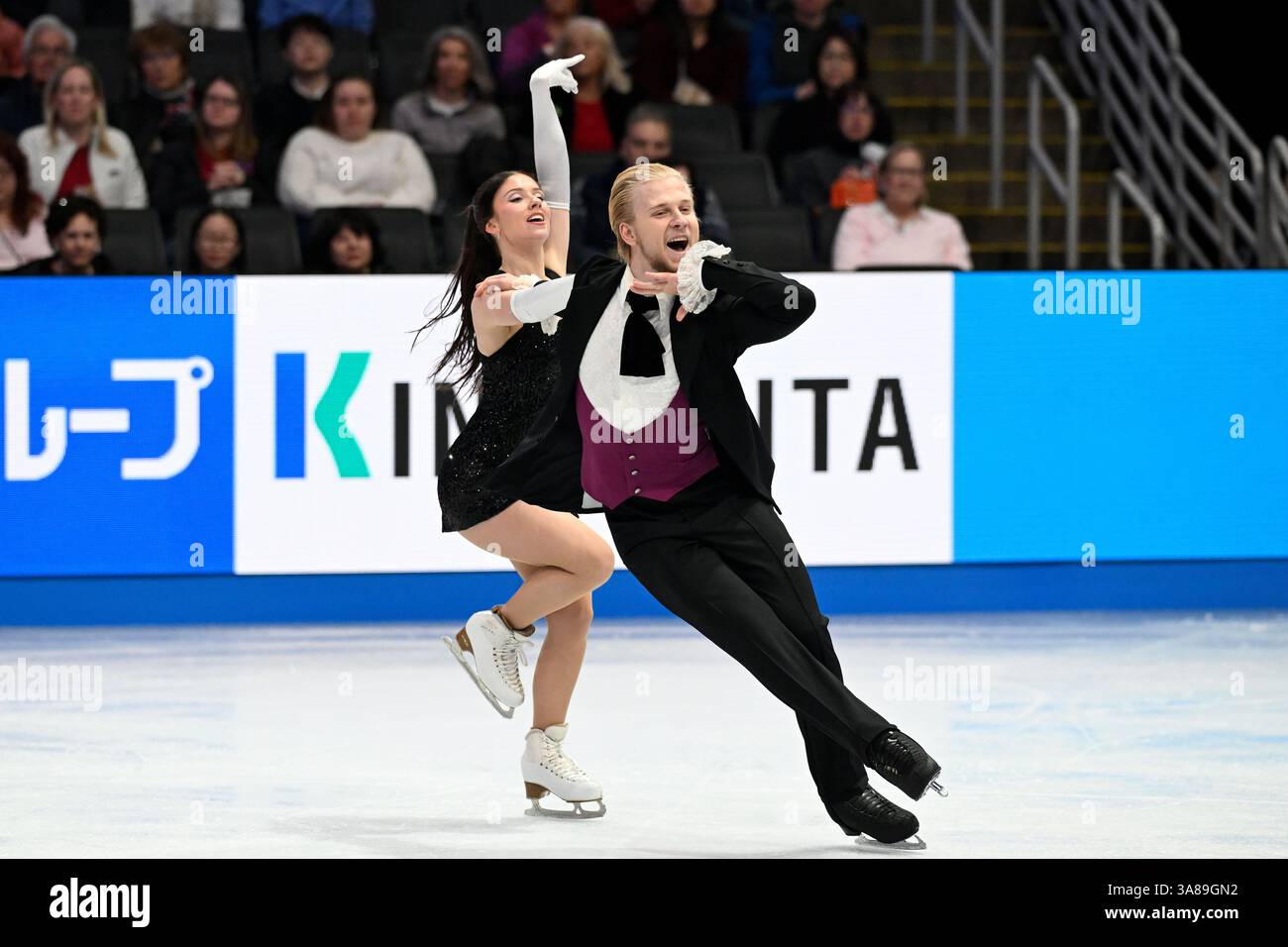 Boston, Mass. 28th Mar, 2025. Zoe Larson and Andrii Kapran of Ukraine ...