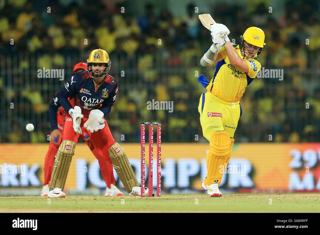 Chennai Super Kings' Sam Curran bats during the Indian Premier League ...
