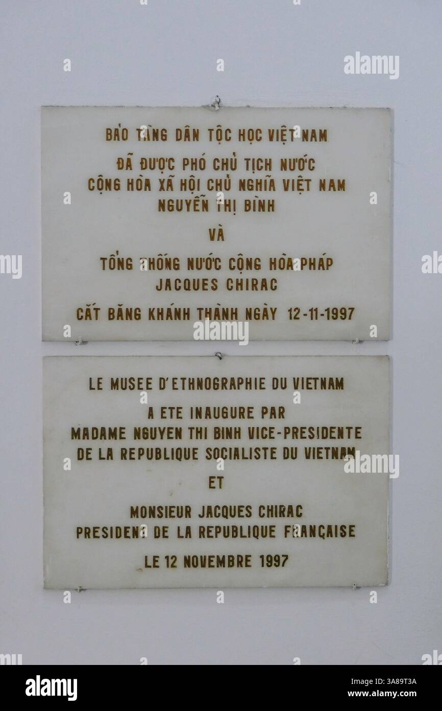 Hanoi, Vietnam, October 22, 2024. Vietnam, Hanoi, Plaque of Jacques ...