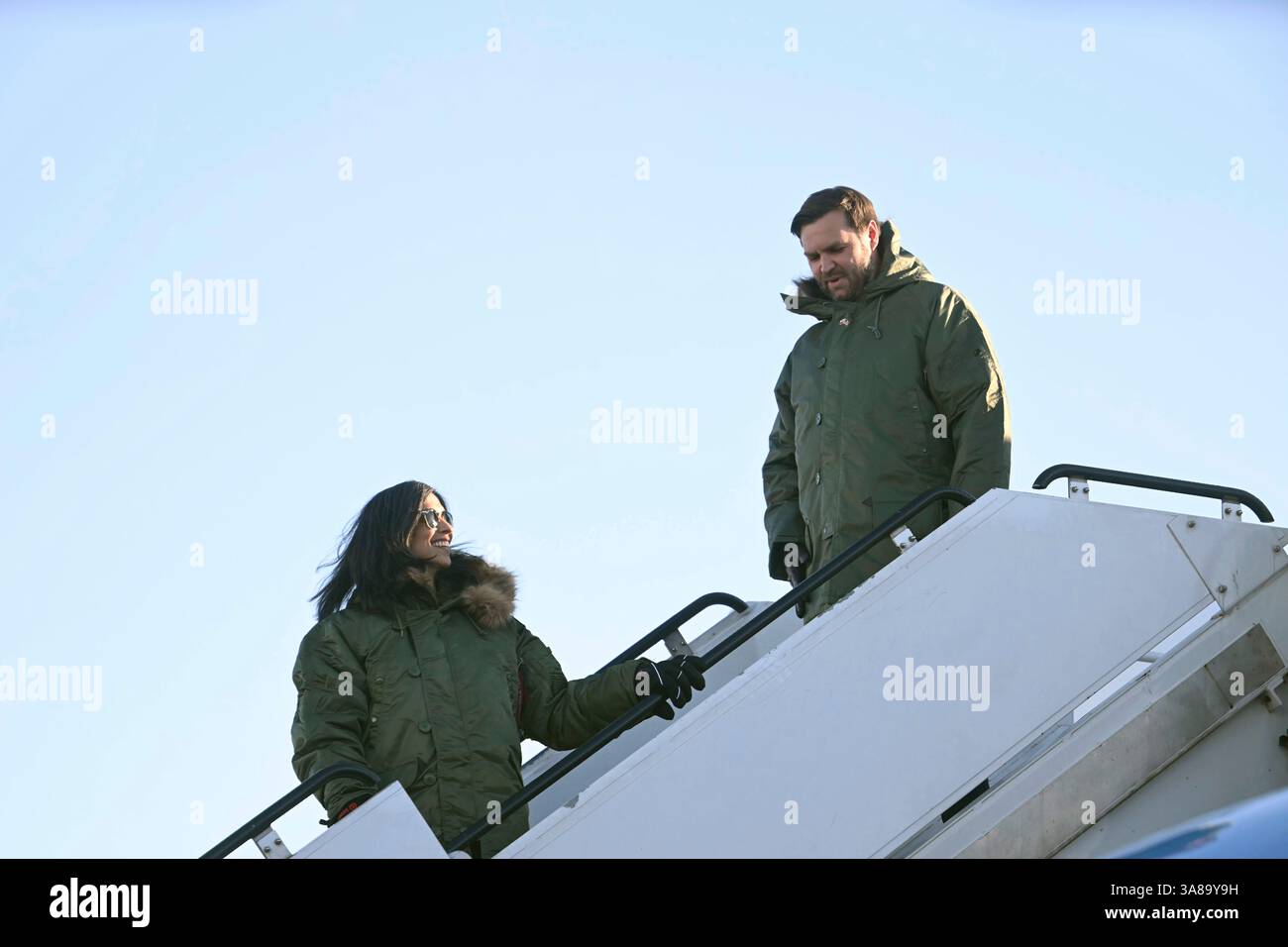 Vice President JD Vance, right, and second lady Usha Vance arrive at ...