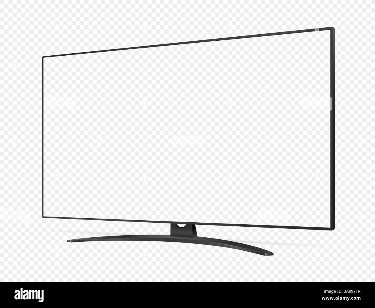 Realistic tv screen. Smart tv mockup. Blank television template. Vector illustration Stock ...