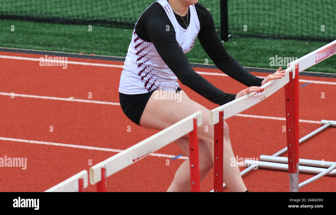 Young female athlete puts hi-res stock photography and images - Alamy