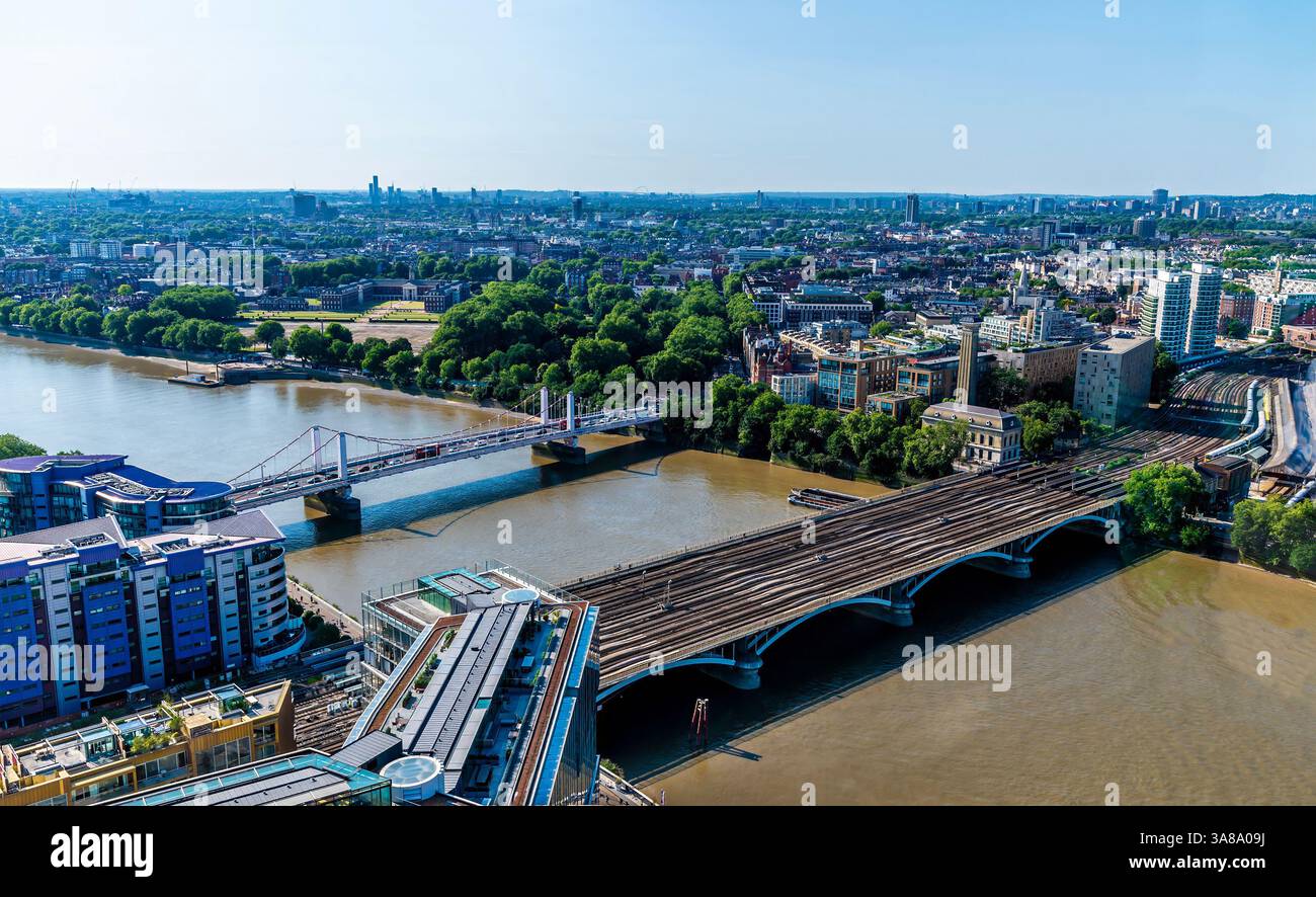 An aerial view from the roof of Battersea power station over Grosvenor ...
