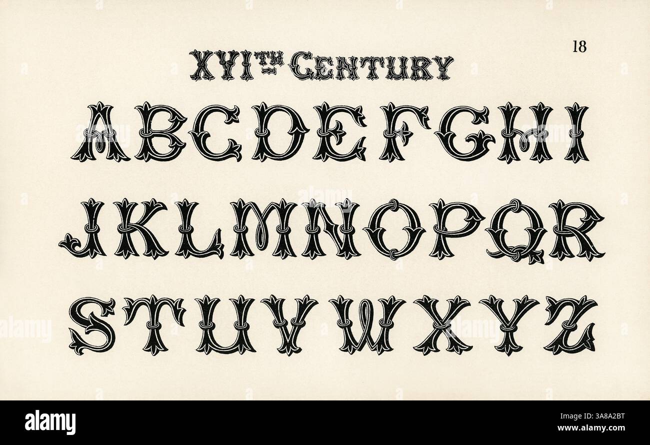 17th century calligraphy Stock Vector Images - Alamy