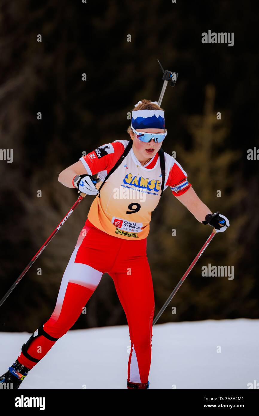 Les Saisies, France. 28th Mar, 2025. Les Saisies, France Namou Candau Armand in action during ...