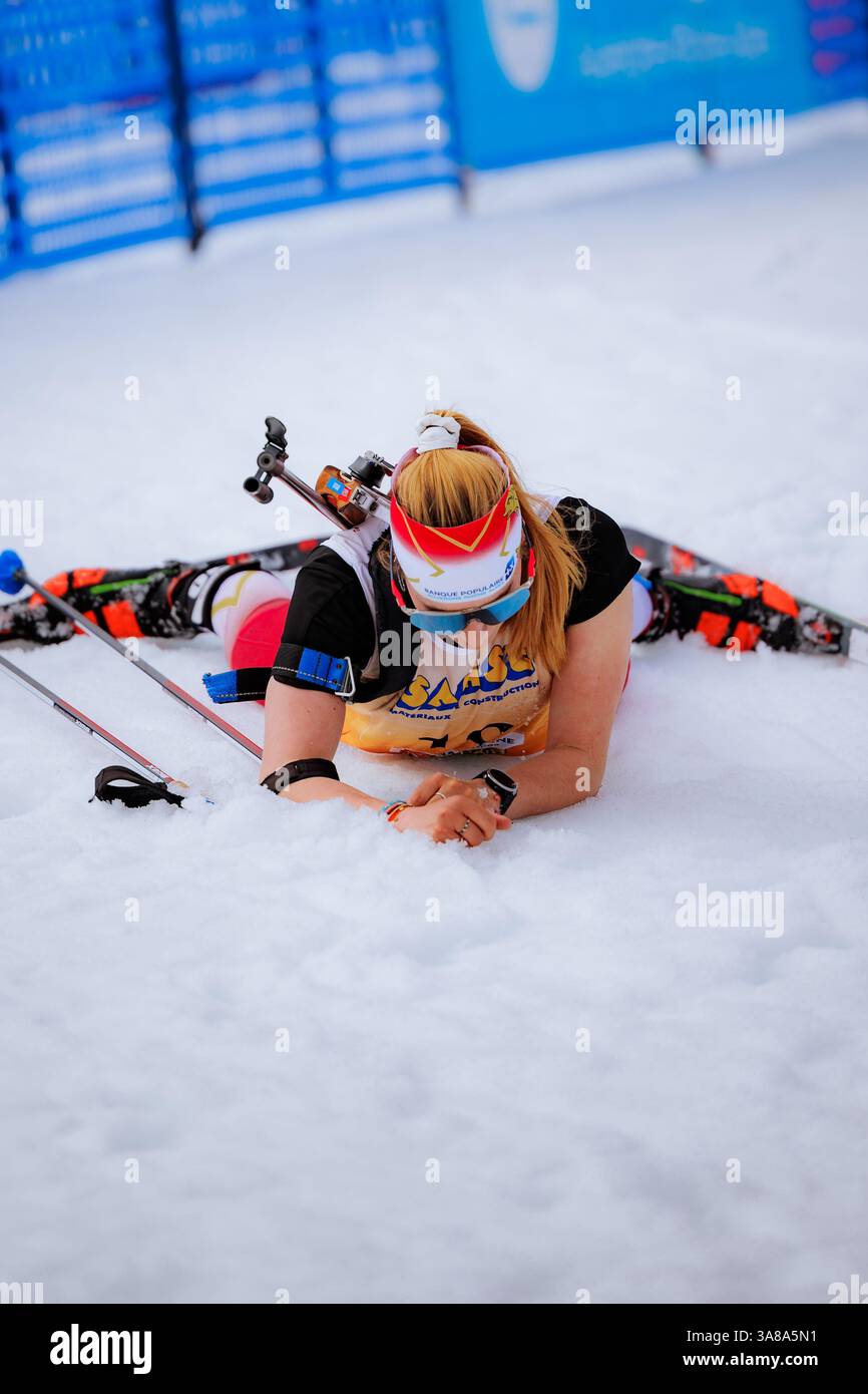 Les Saisies, France. 28th Mar, 2025. Les Saisies, France Lena Moretti in action during the ...