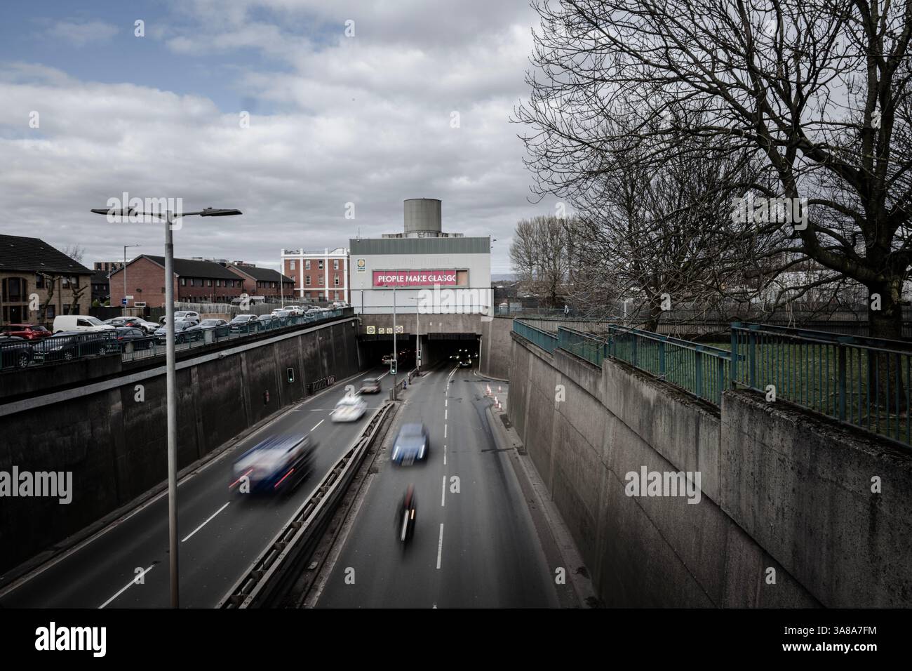 The Clyde tunnel, southside entrance in Govan, Glasgow, Scotland, UK ...