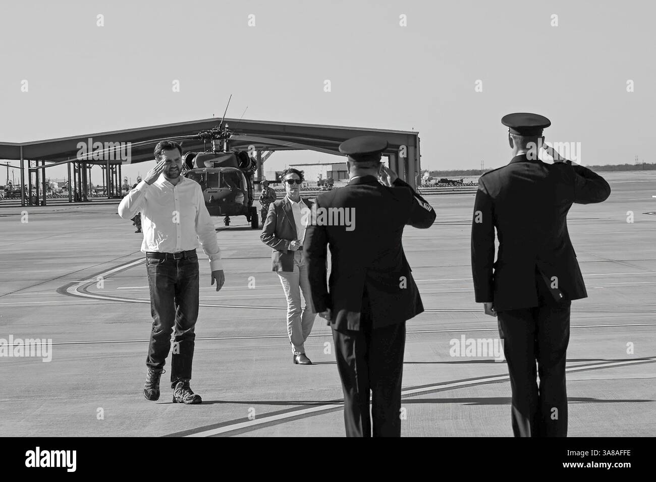 Vice President JD Vance is welcomed back to Laughlin Air Force Base by ...