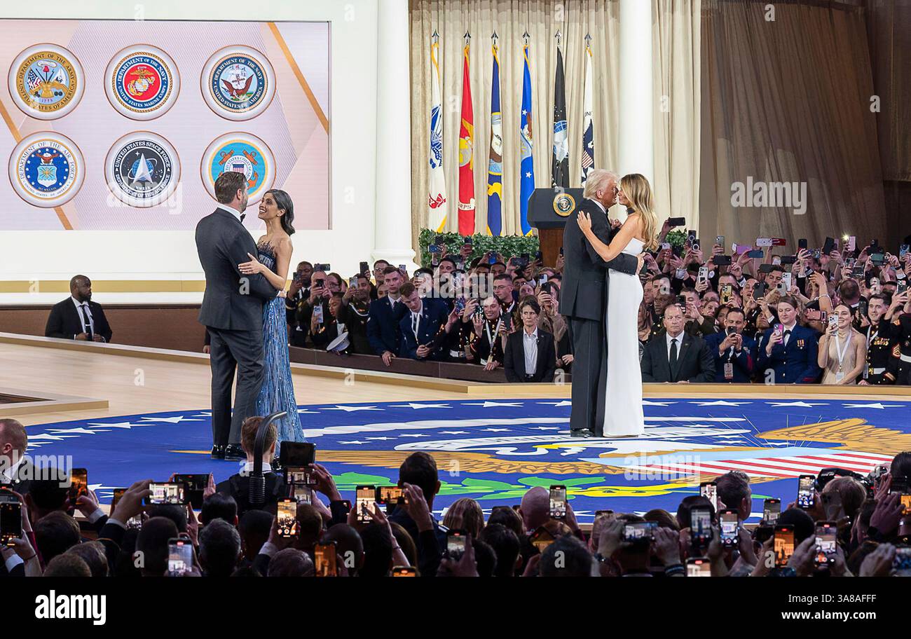 President Donald Trump and Vice President JD Vance dance with their ...