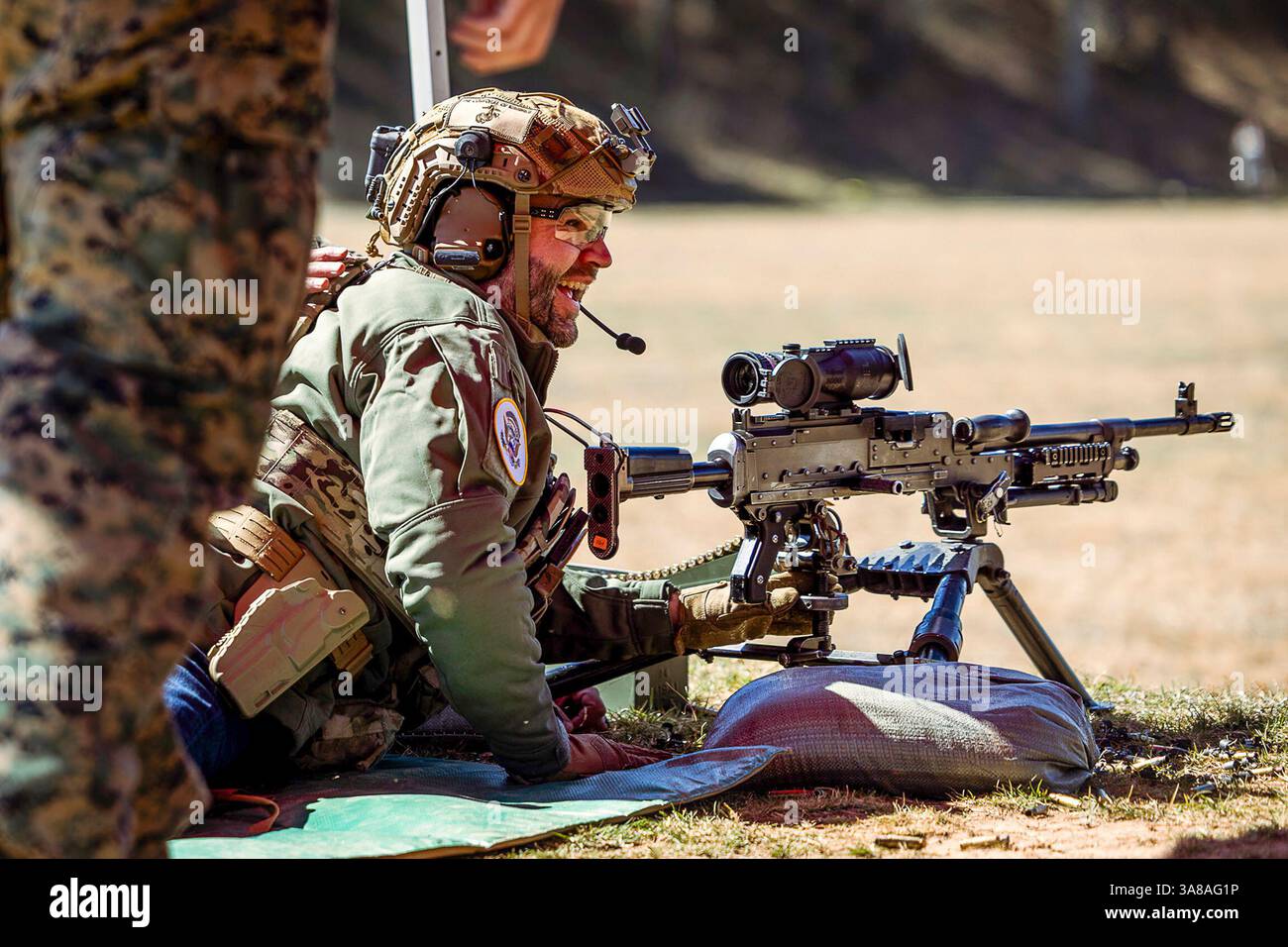 JD Vance, the Vice President of the United States, shoots the M240B ...