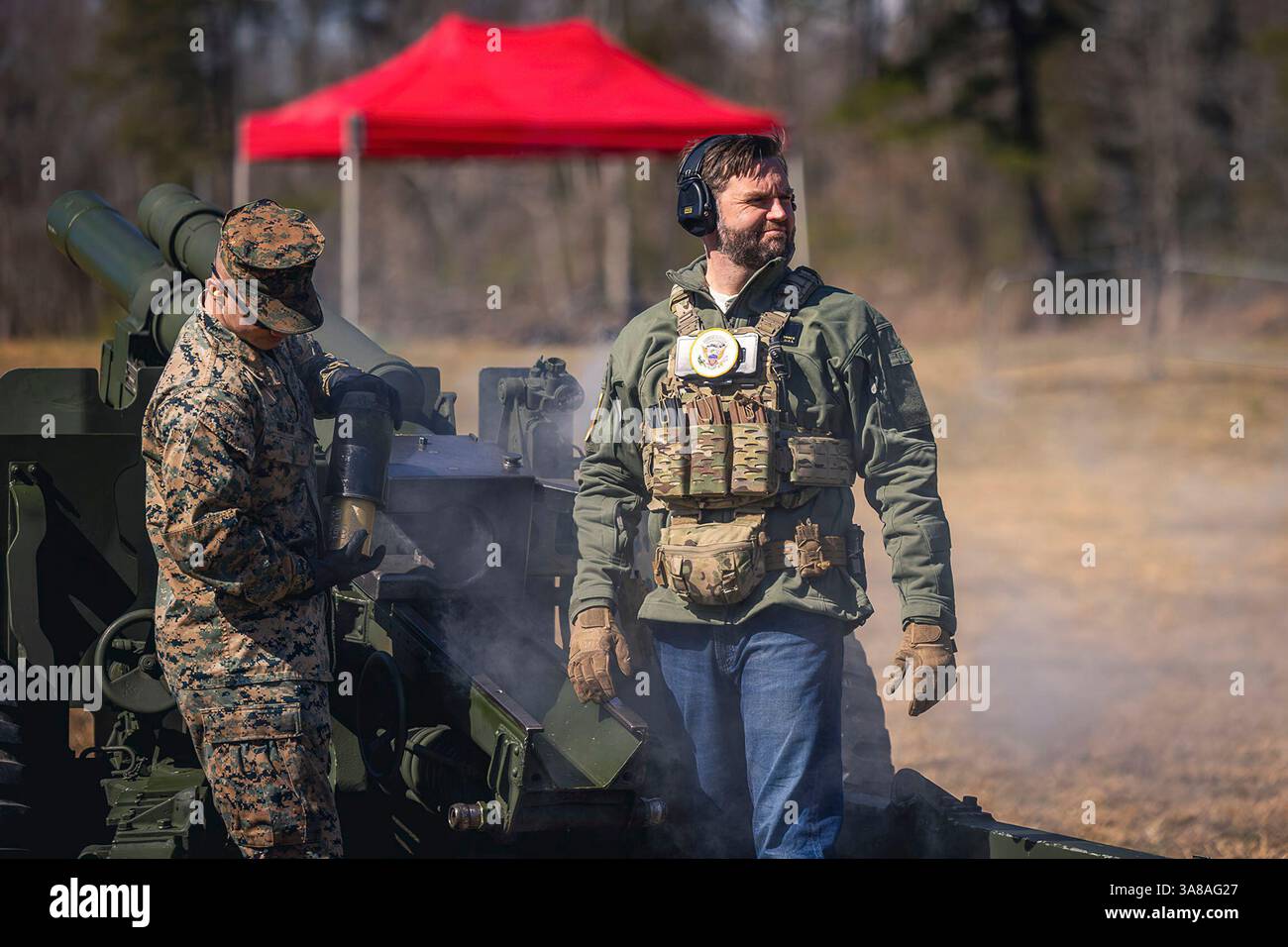JD Vance, the Vice President of the United States, fired the M101 105 ...