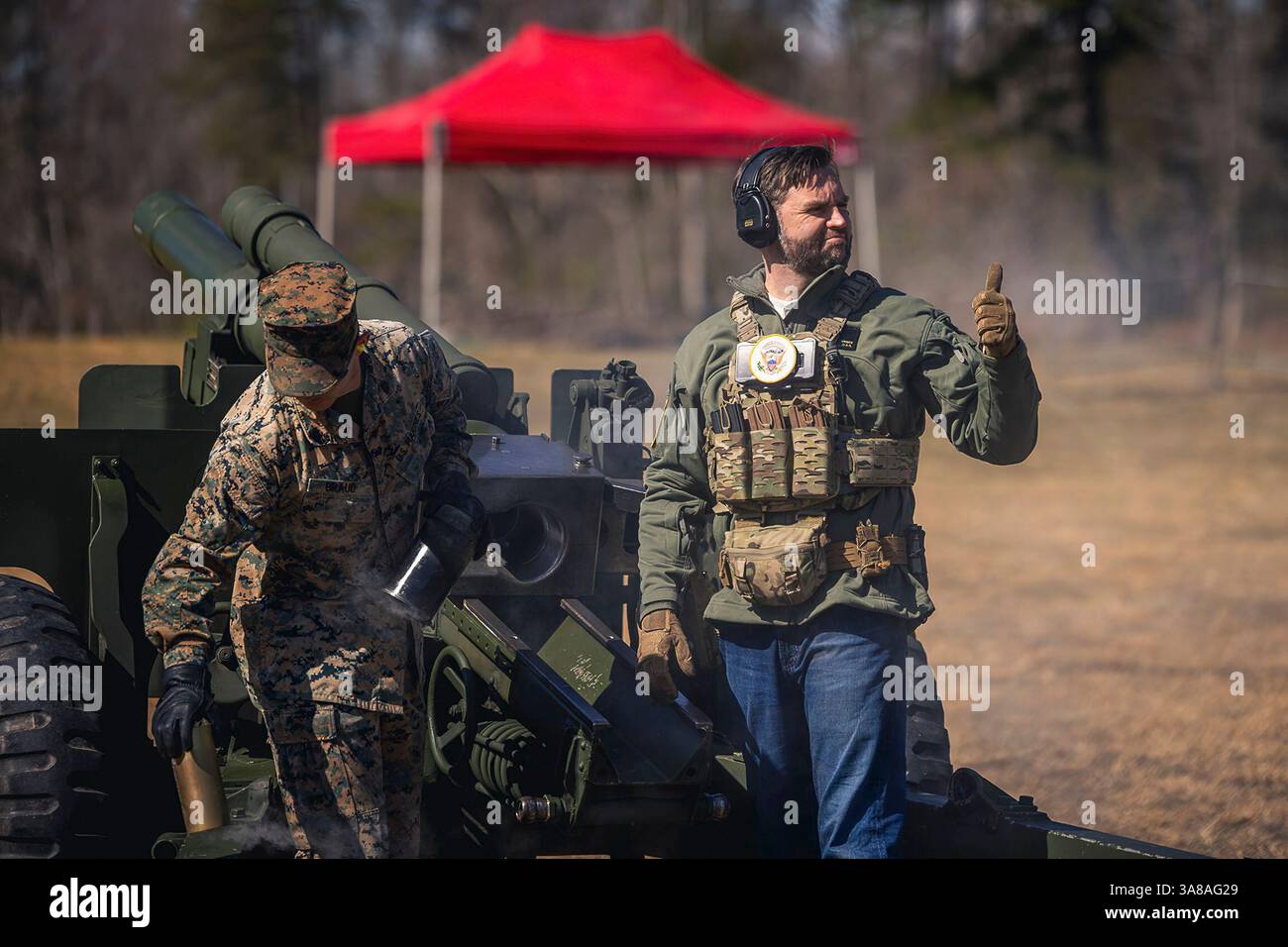 JD Vance, the Vice President of the United States, fired the M101 105 ...