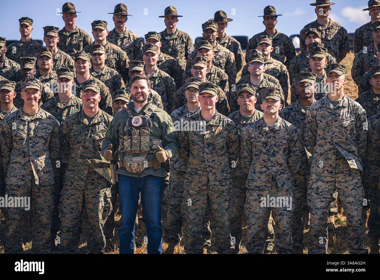 JD Vance, the Vice President of the United States, and U.S. Marines ...