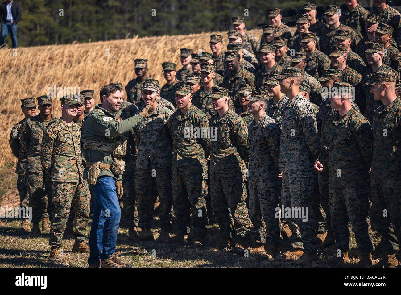 JD Vance, the Vice President of the United States, speaks to U.S ...