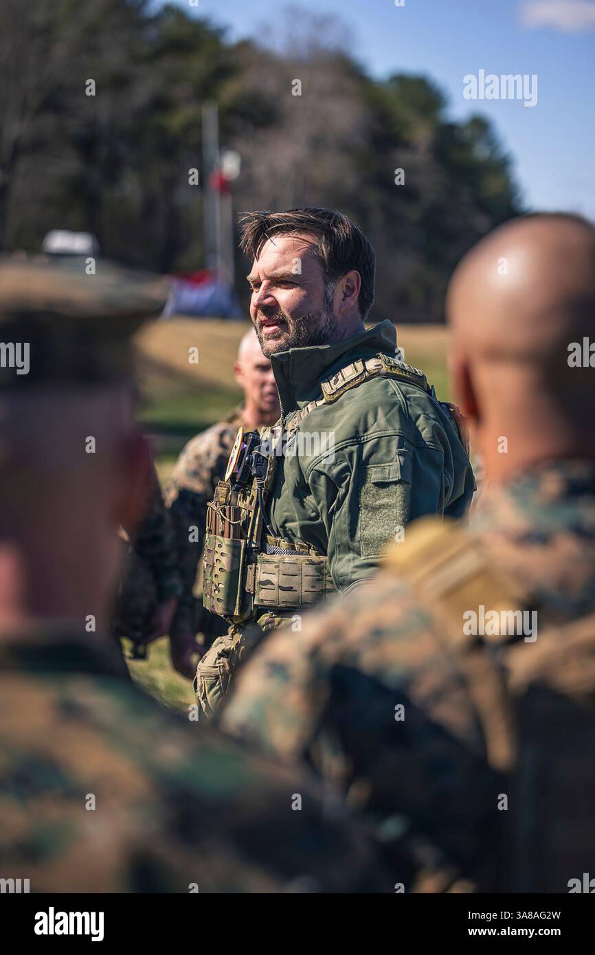 JD Vance, the Vice President of the United States, speaks to U.S ...