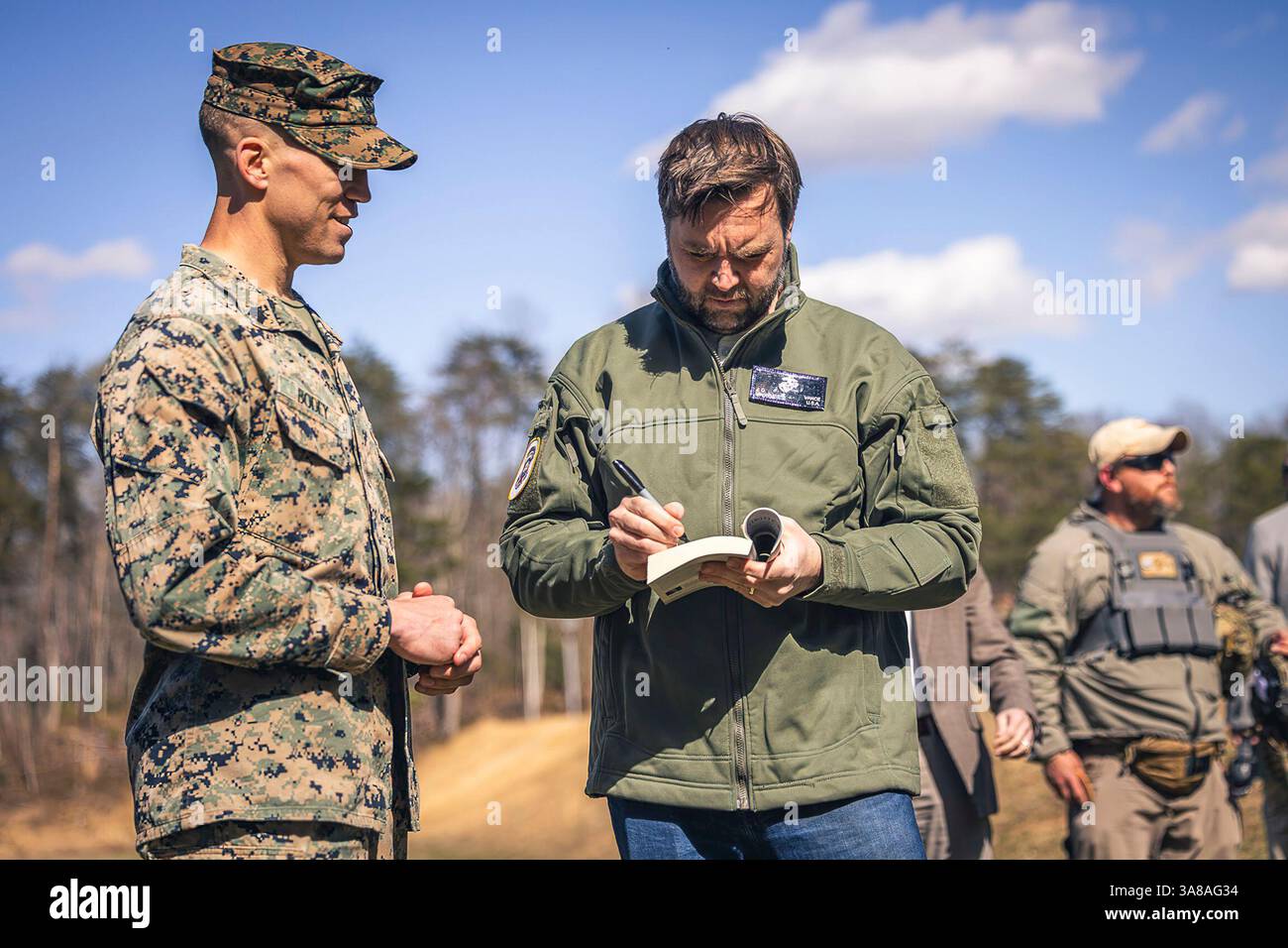 JD Vance, the Vice President of the United States, signs a book for a U ...