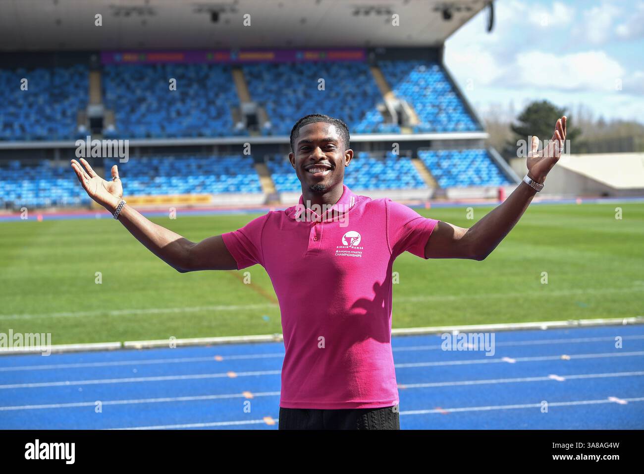 World Athletics Indoor gold medalist Jeremiah Azu pictured during the ...