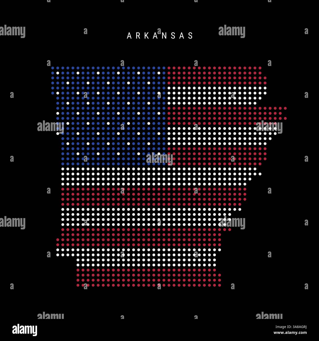 Arkansas pixel flag map hi-res stock photography and images - Alamy