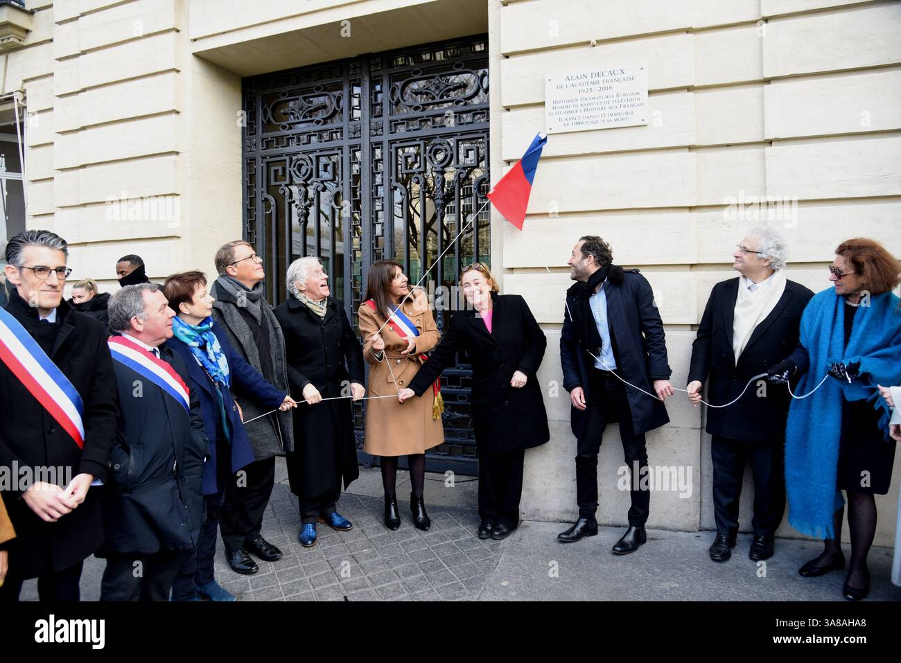 Paris, France. 28th Mar, 2025. Laurent Decaux, Micheline Pelletier ...