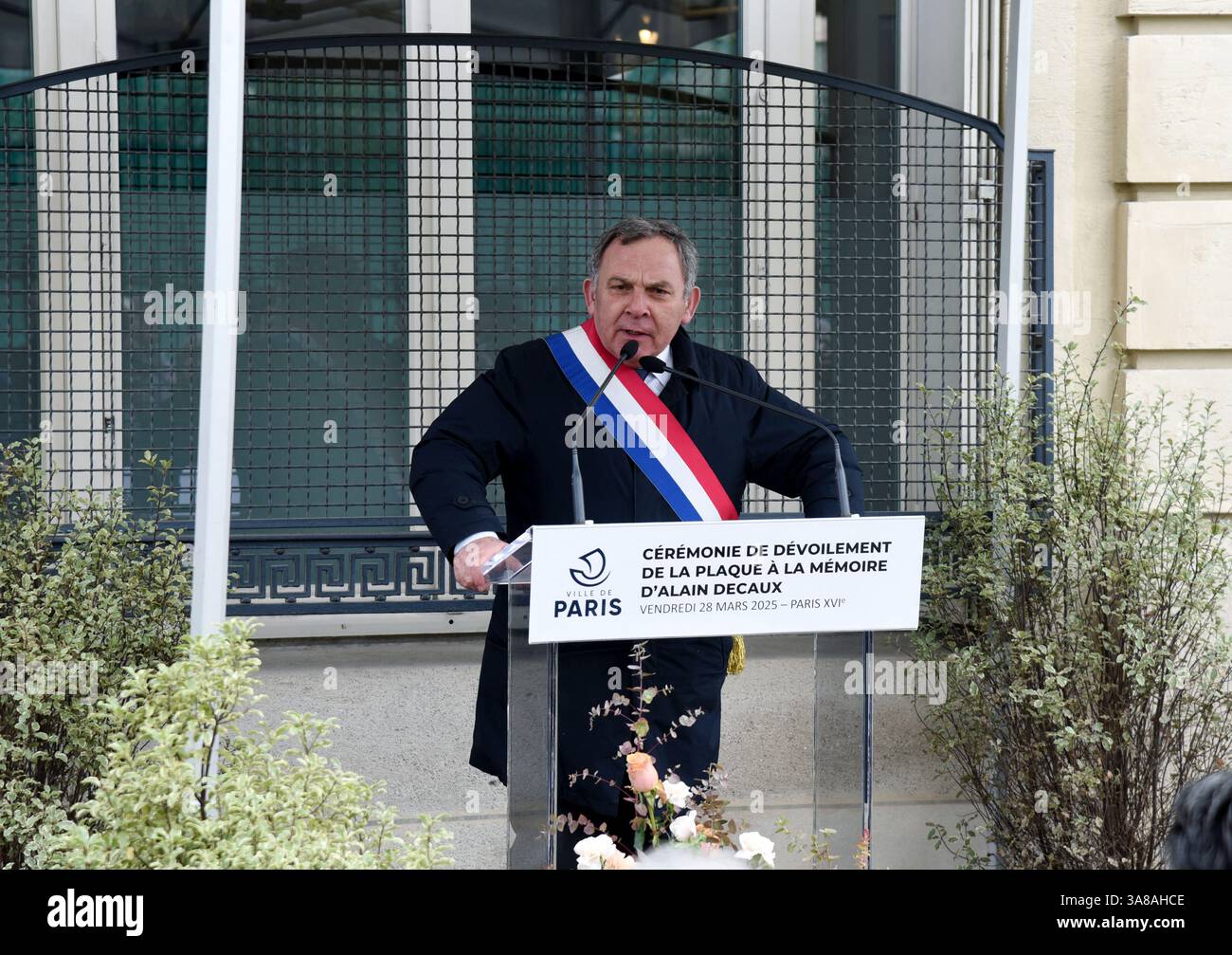 Paris, France. 28th Mar, 2025. Francis Szpiner and Anne Hidalgo unveils ...