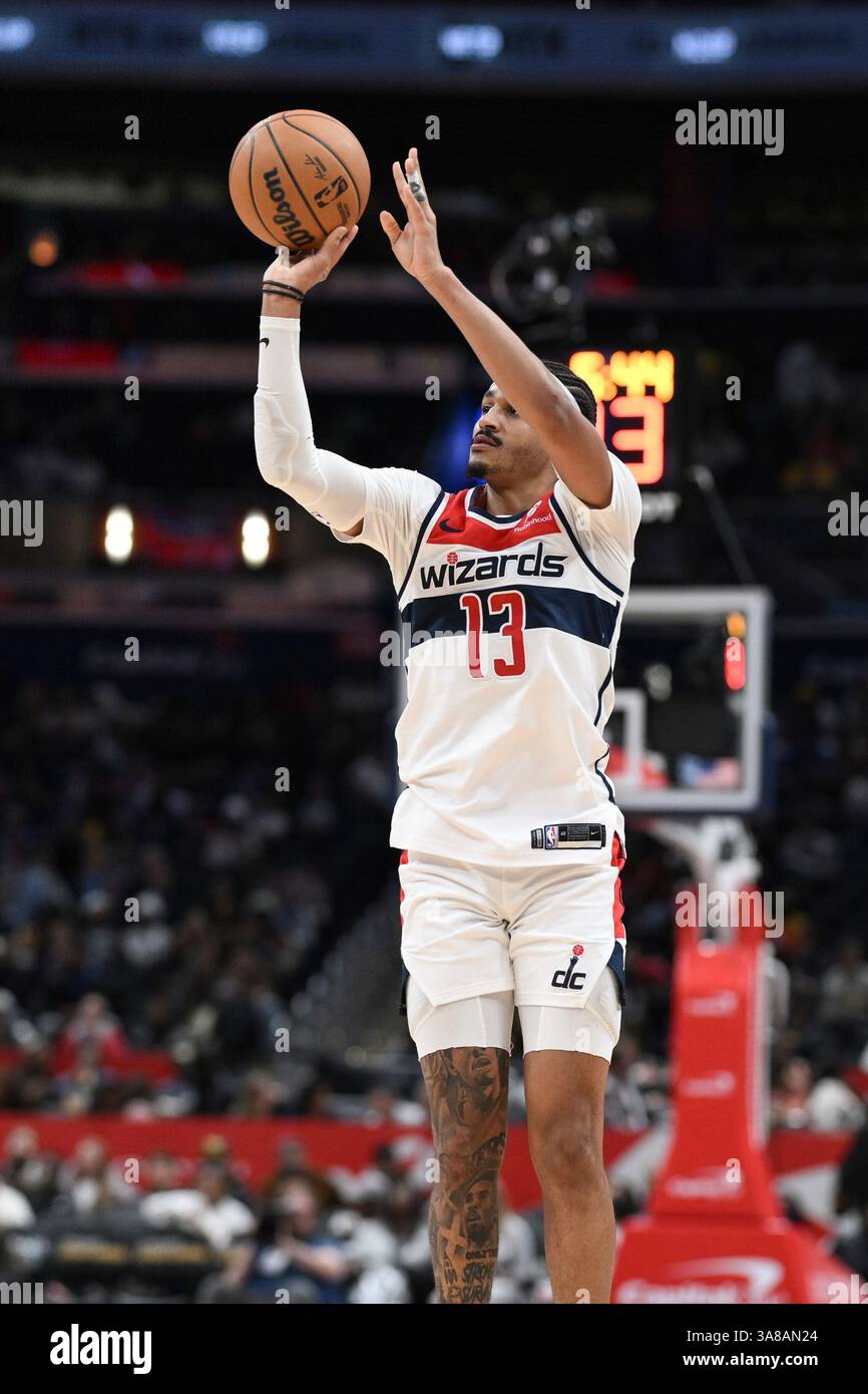 Washington Wizards guard Jordan Poole (13) shoots the ball during the ...