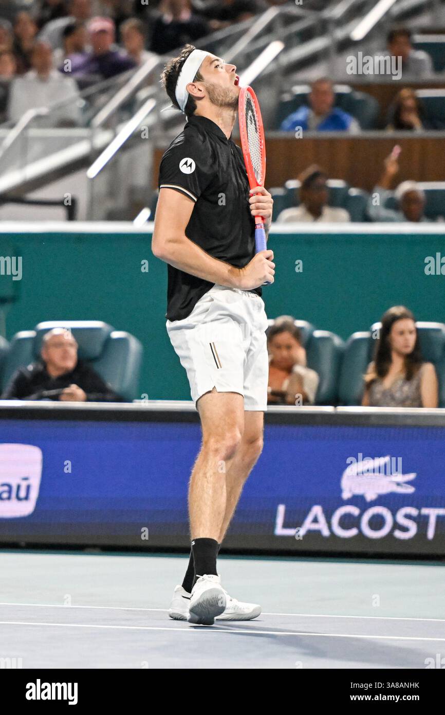 Miami, Florida, USA. 27th Mar, 2025. Taylor Fritz (USA) defeated Matteo Berrettini (ITA) in the ...