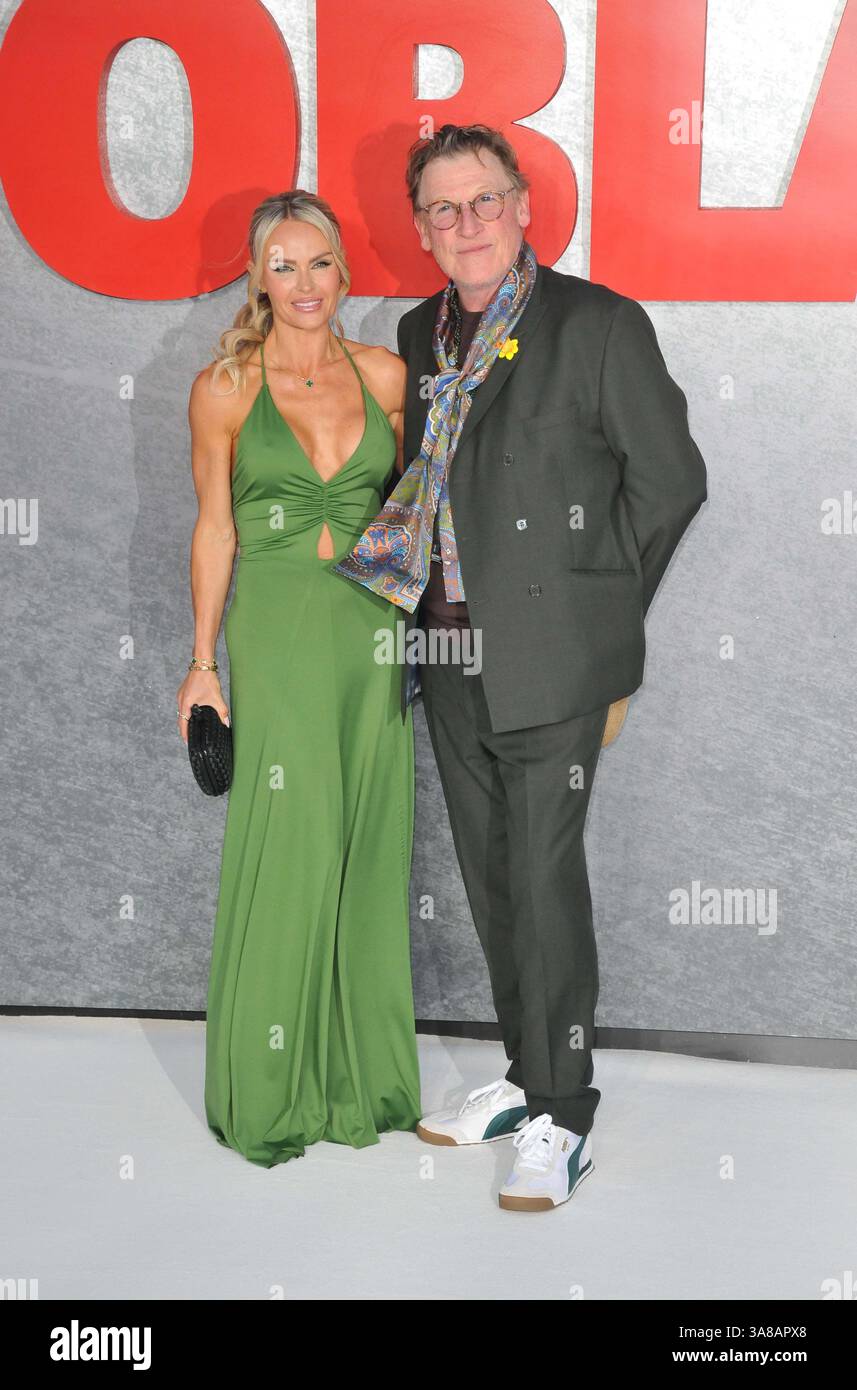 London, UK. 27th Mar, 2025. Annie Cooper and Geoff Bell at the "MobLand ...