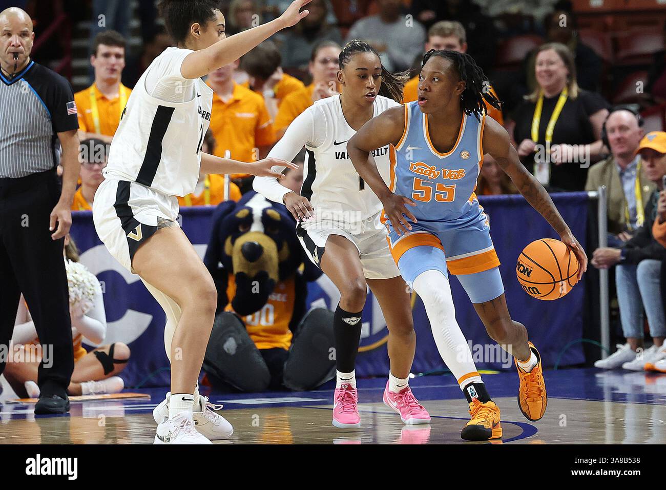 GREENVILLE, SC - MARCH 06: Tennessee Volunteers guard Talaysia Cooper (55) during the SEC women ...