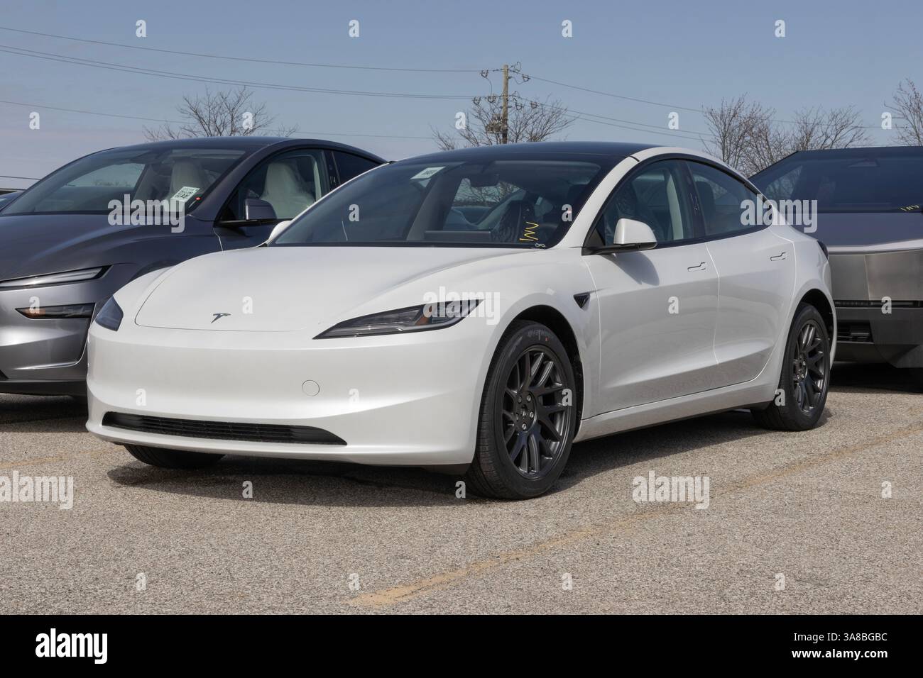 Indianapolis - March 26, 2025: Tesla Model 3 display at a dealership ...