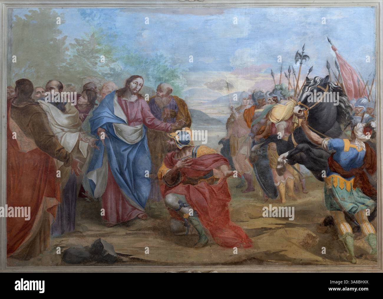 FLORENCE, ITALY - MARCH 20, 2025: The fresco of Healing the centurion's ...