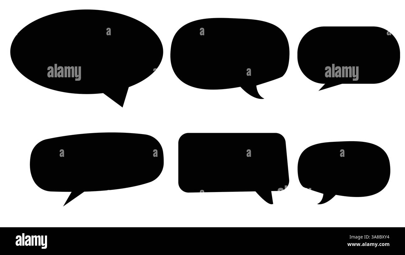Black speech bubble collection on white background Stock Vector Image ...