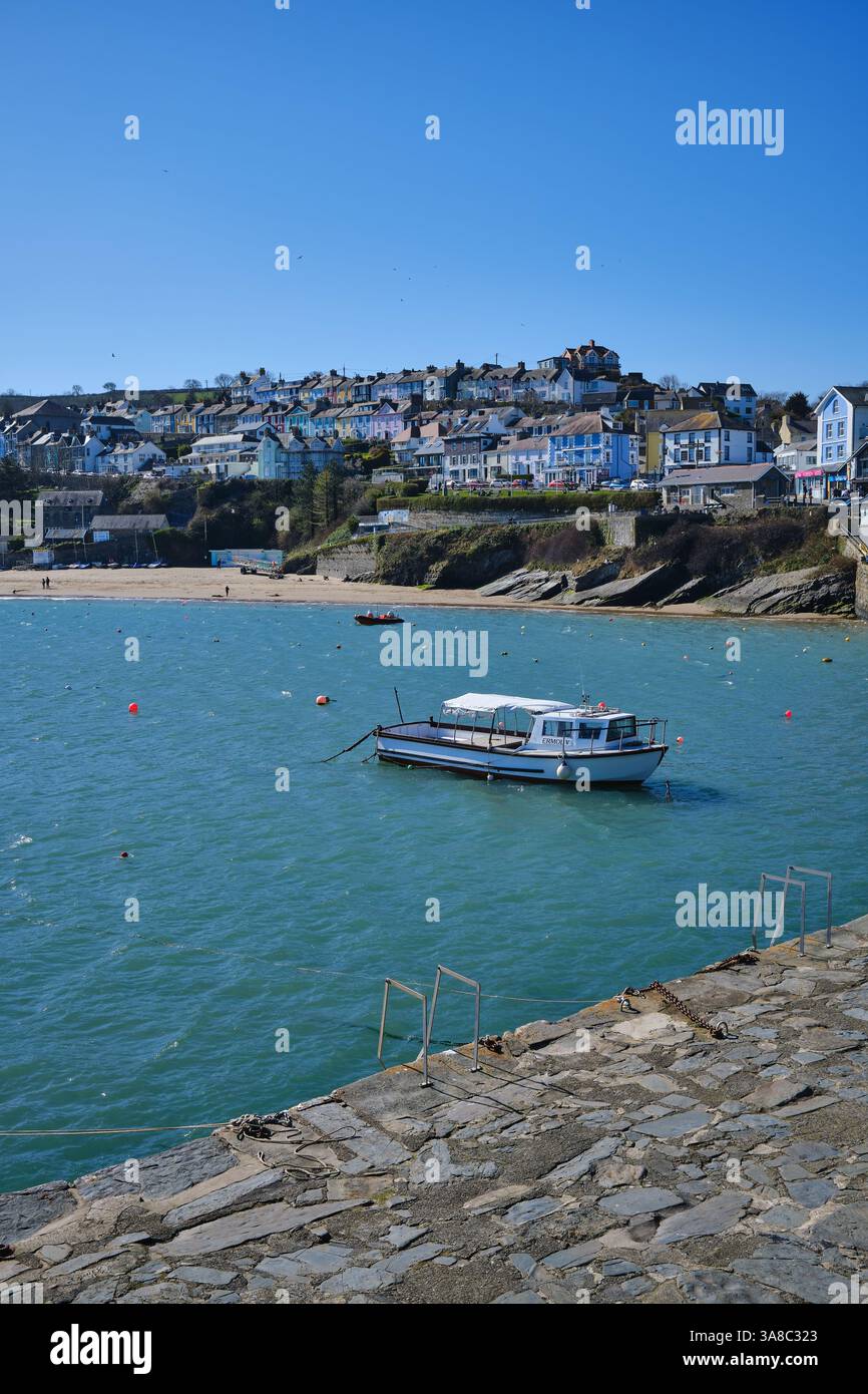 Newquay harbour and town on the Welsh coast Stock Photo - Alamy