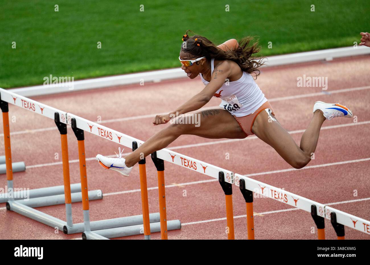 Austin Texas USA, March 28 2025: University of Texas runner #1649 AKALA ...