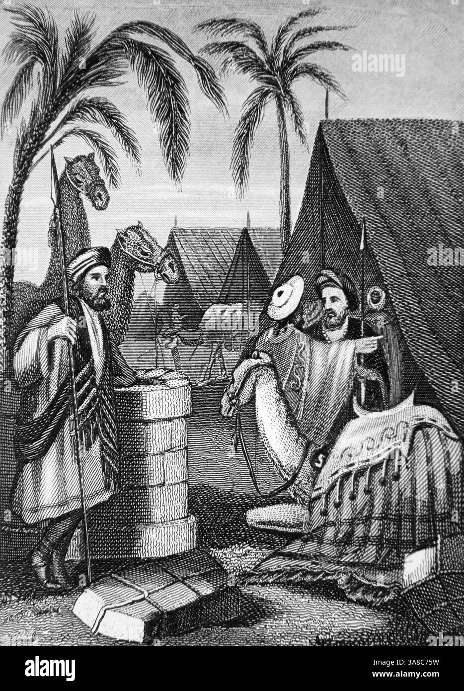 Steel Engraving of The Israelites Encamped at Etham on the Edge of the ...