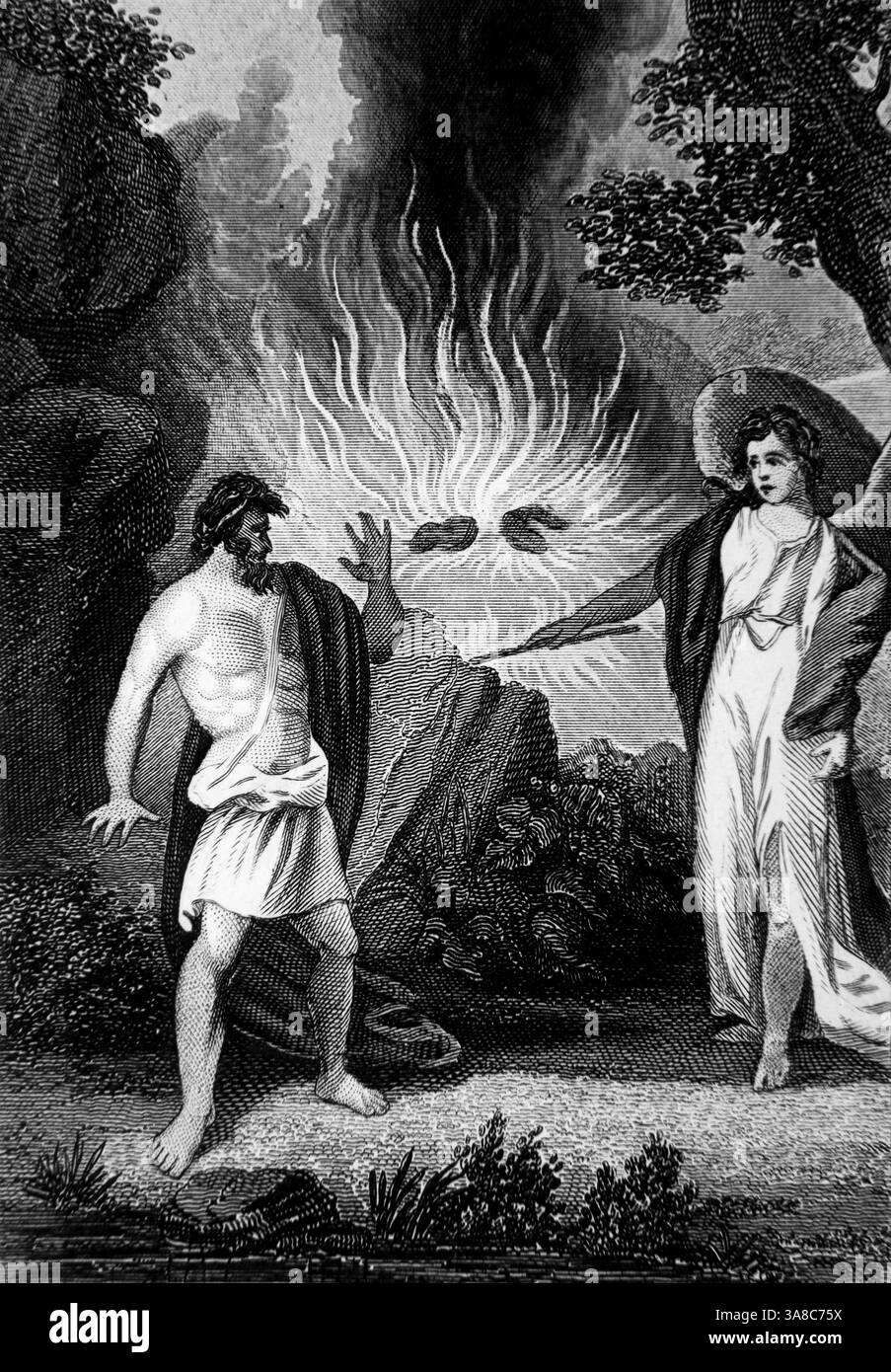 Steel Engraving of The Unleavened Cakes - Gideon once Prepared an ...