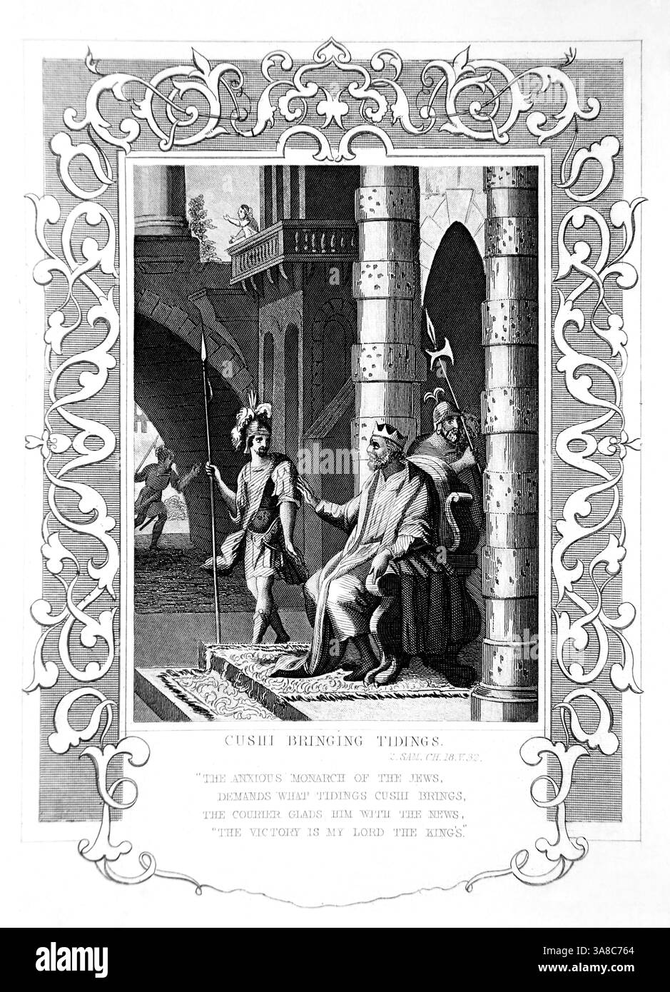 Steel Engraving of Cushi Bringing Tidings (Samuel) Cushite Bringing ...